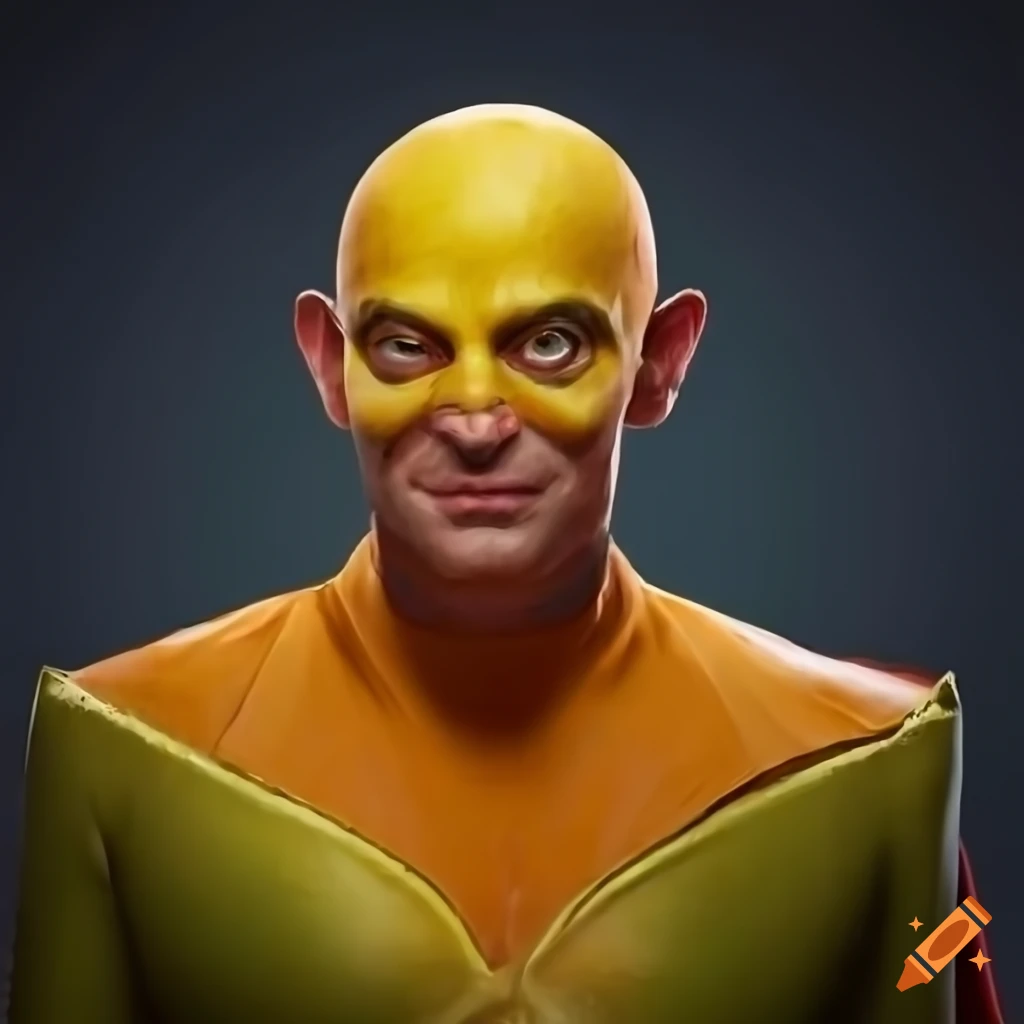 Humorous superhero pomeloman in a citrus suit on Craiyon