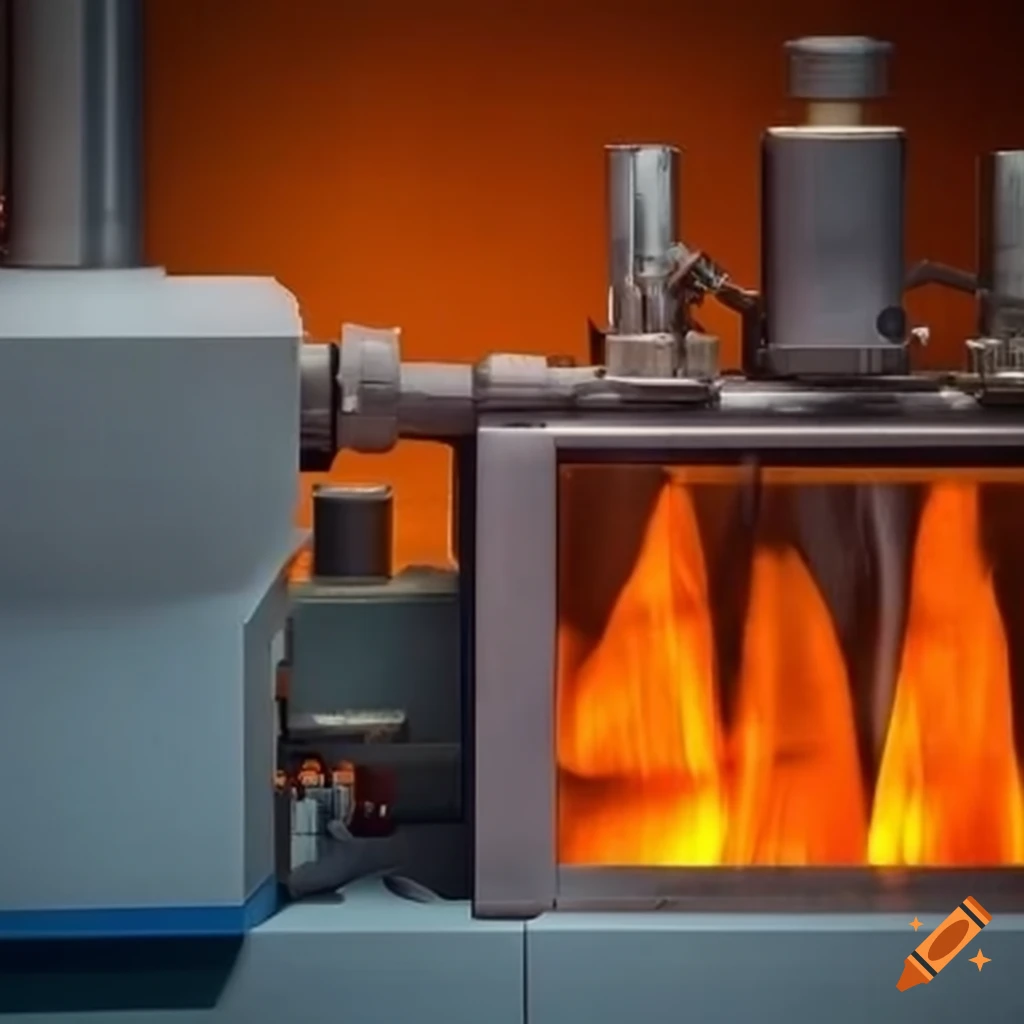 Biomass combustion test in advanced academic laboratory furnace on Craiyon