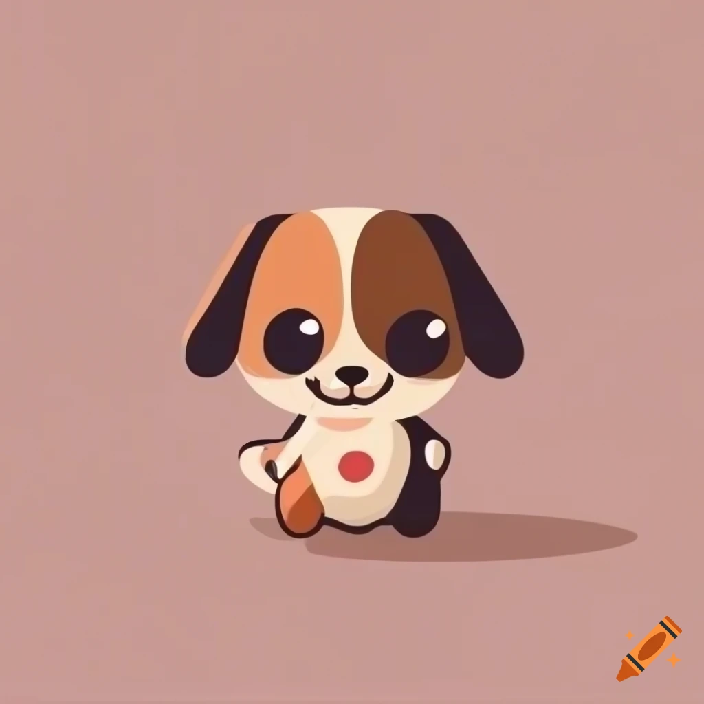 Cute puppy in simple vector shapes with minimalistic design on Craiyon