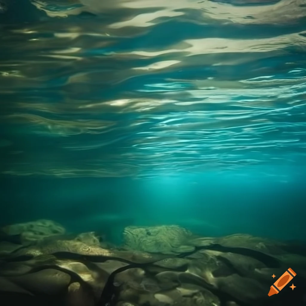 Split screen view of stream in British Columbia above and underwater ...