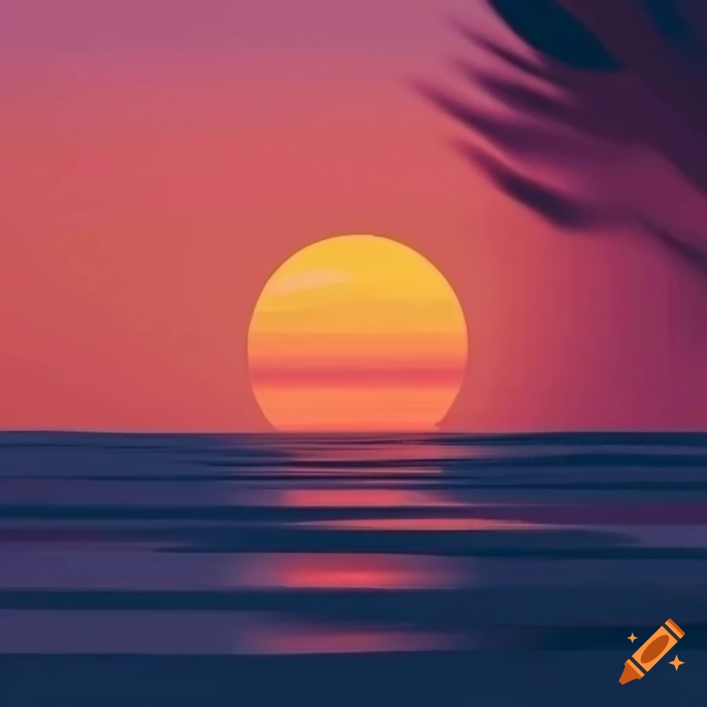 Minimalist pastel sunset on Craiyon