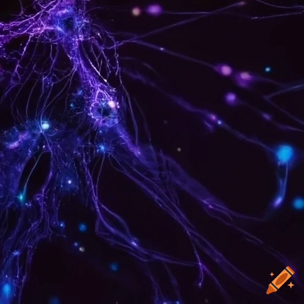 Abstract cosmos with interconnected neurons representing the universe ...
