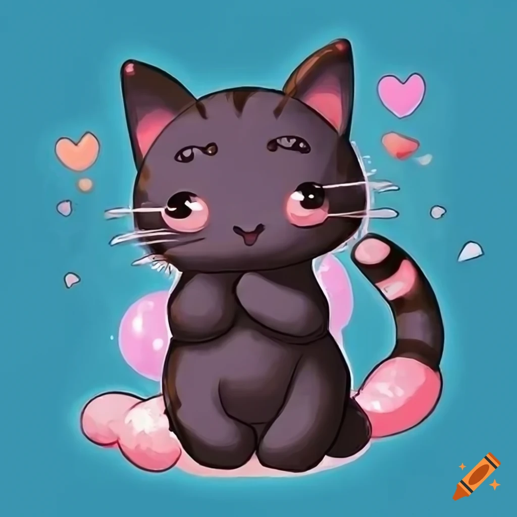 Cute kawaii art of a cat on Craiyon