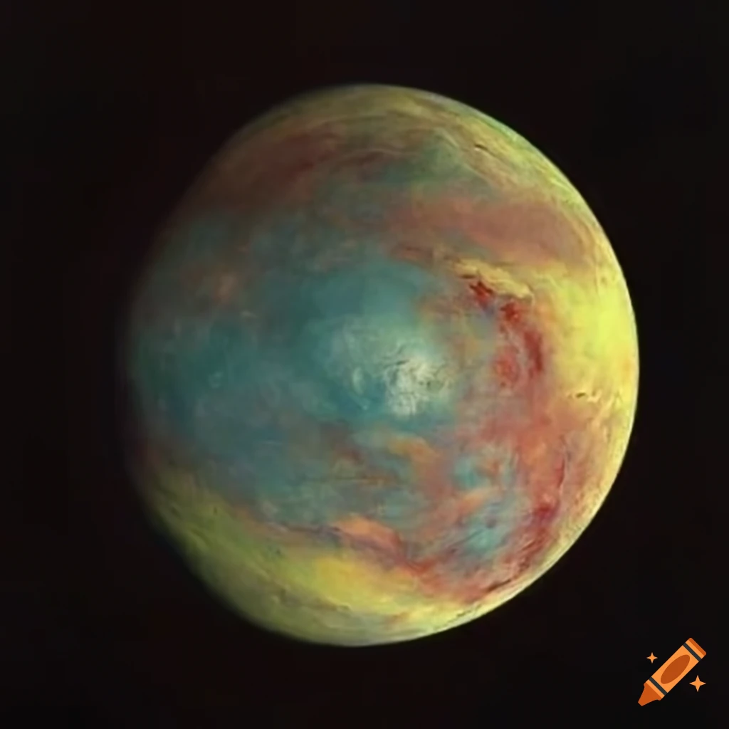 Colorful planet with dusty forests viewed from space on Craiyon