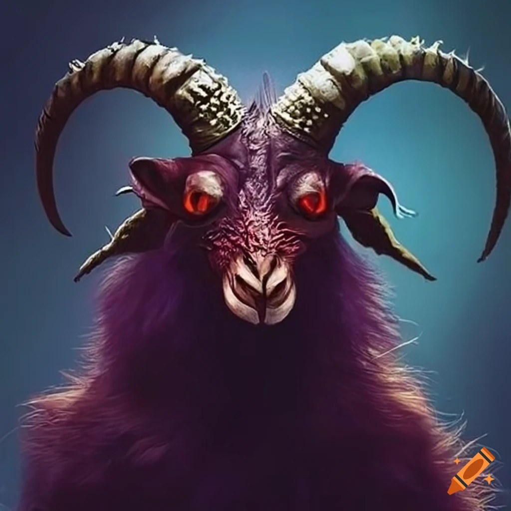 Strange goat monster creature on Craiyon