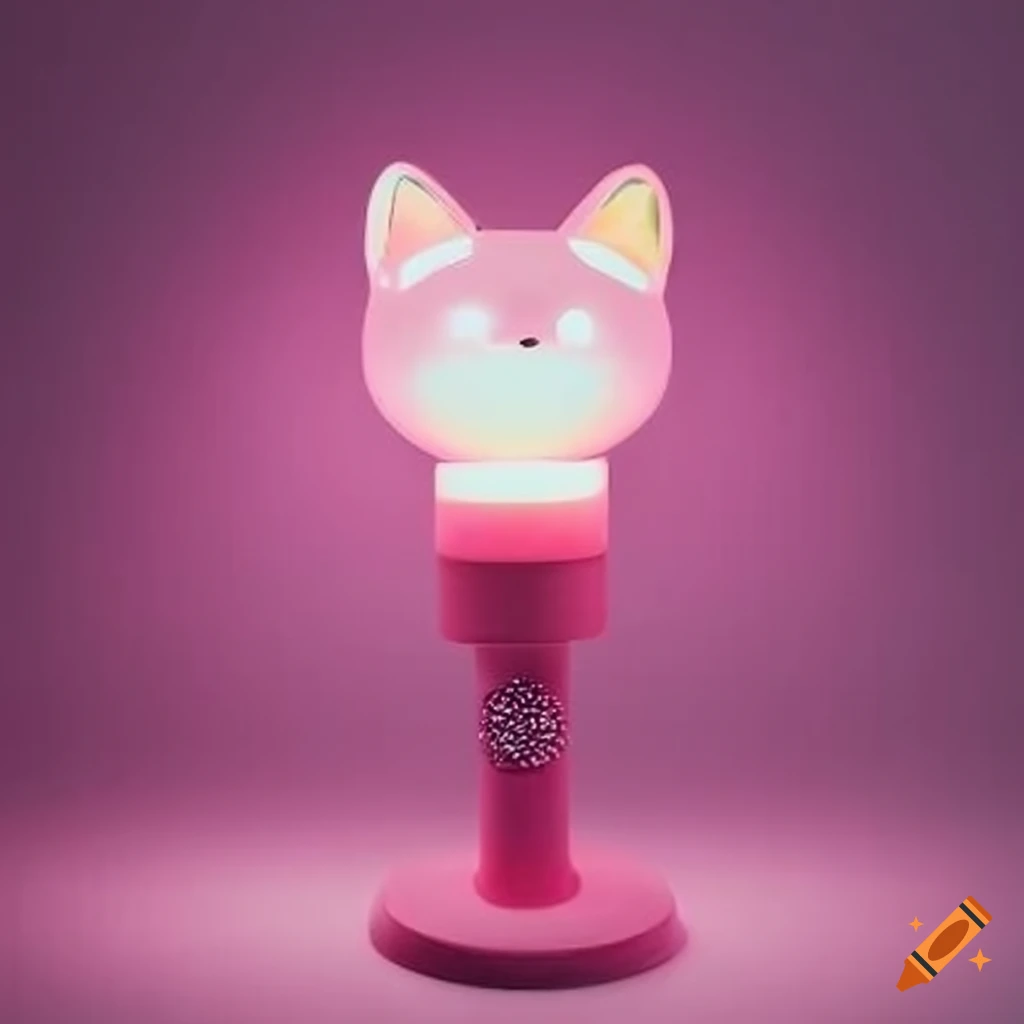Elegant pink k-pop lightstick cat on Craiyon