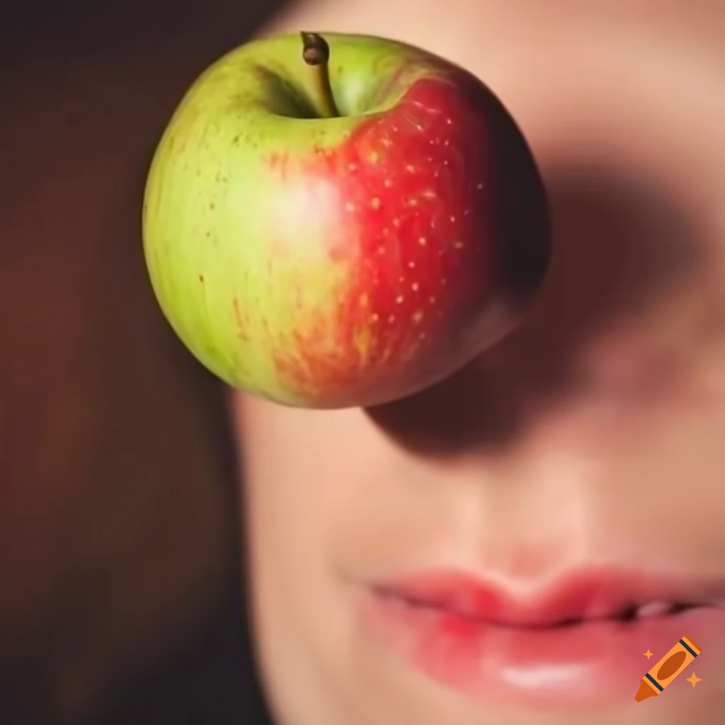 Person holding an apple on Craiyon