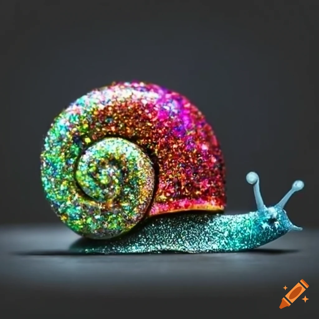Glittery snail sculpture on Craiyon