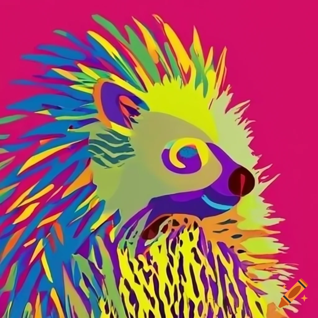 Pop art porcupine on Craiyon