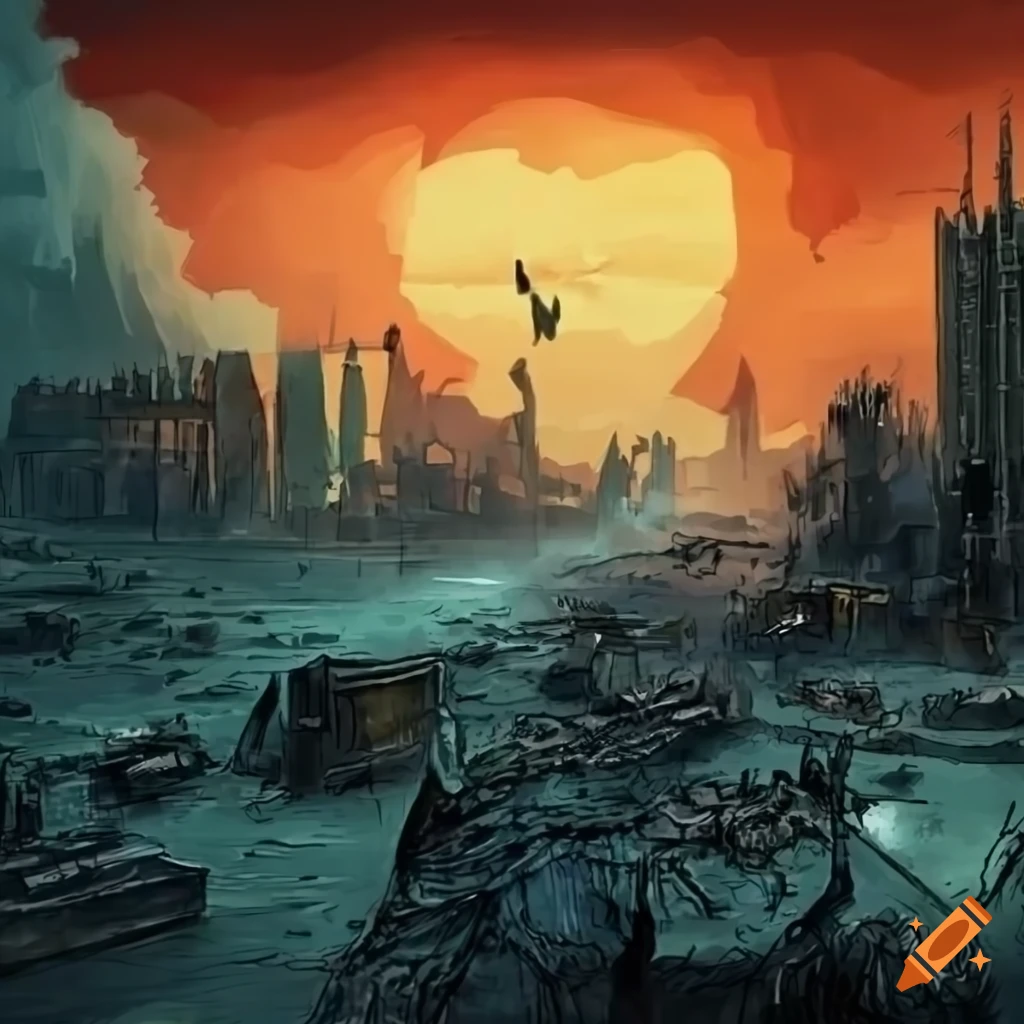 Apocalyptic digital drawing of a place on Craiyon