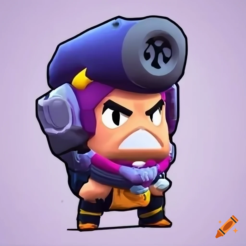Brawl stars character crow with oversized beak on white background on ...