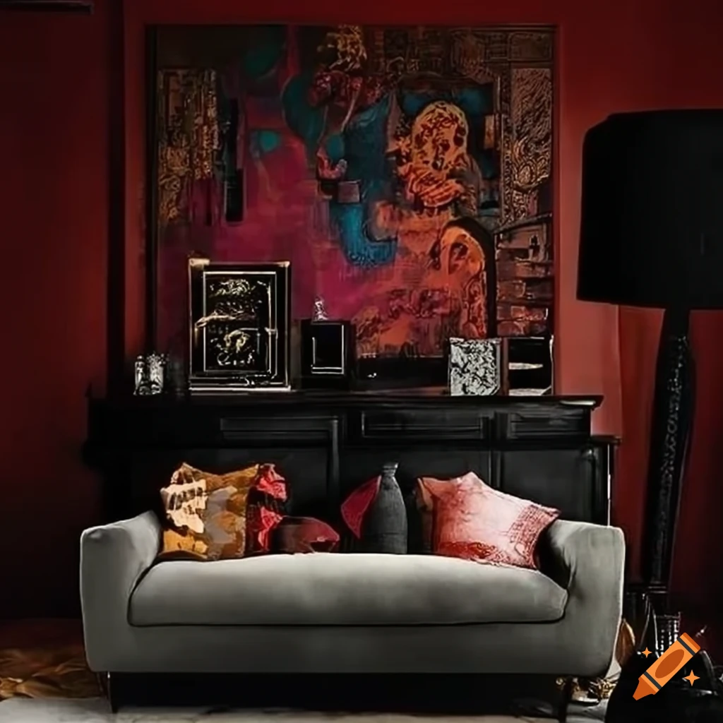 Punk decor in a living room on Craiyon