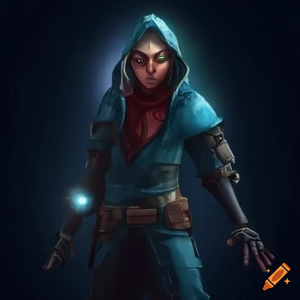 Rogue character exploring mystical forest for a rare blue crystal on ...