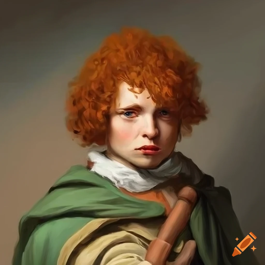 Portrait of a strong man with ginger hair and noble attire in a classic ...