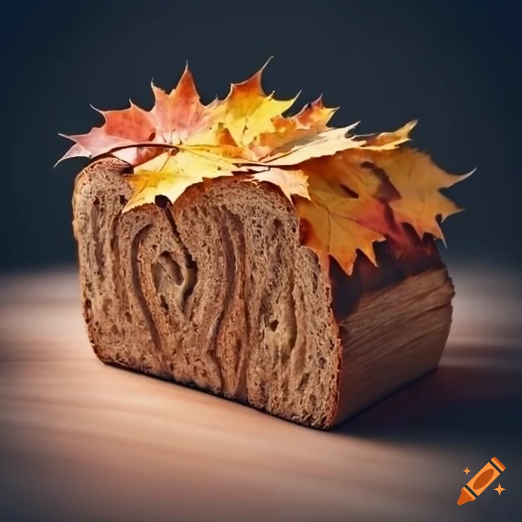 Maple wood loaf with maple leaves in the spotlight on Craiyon