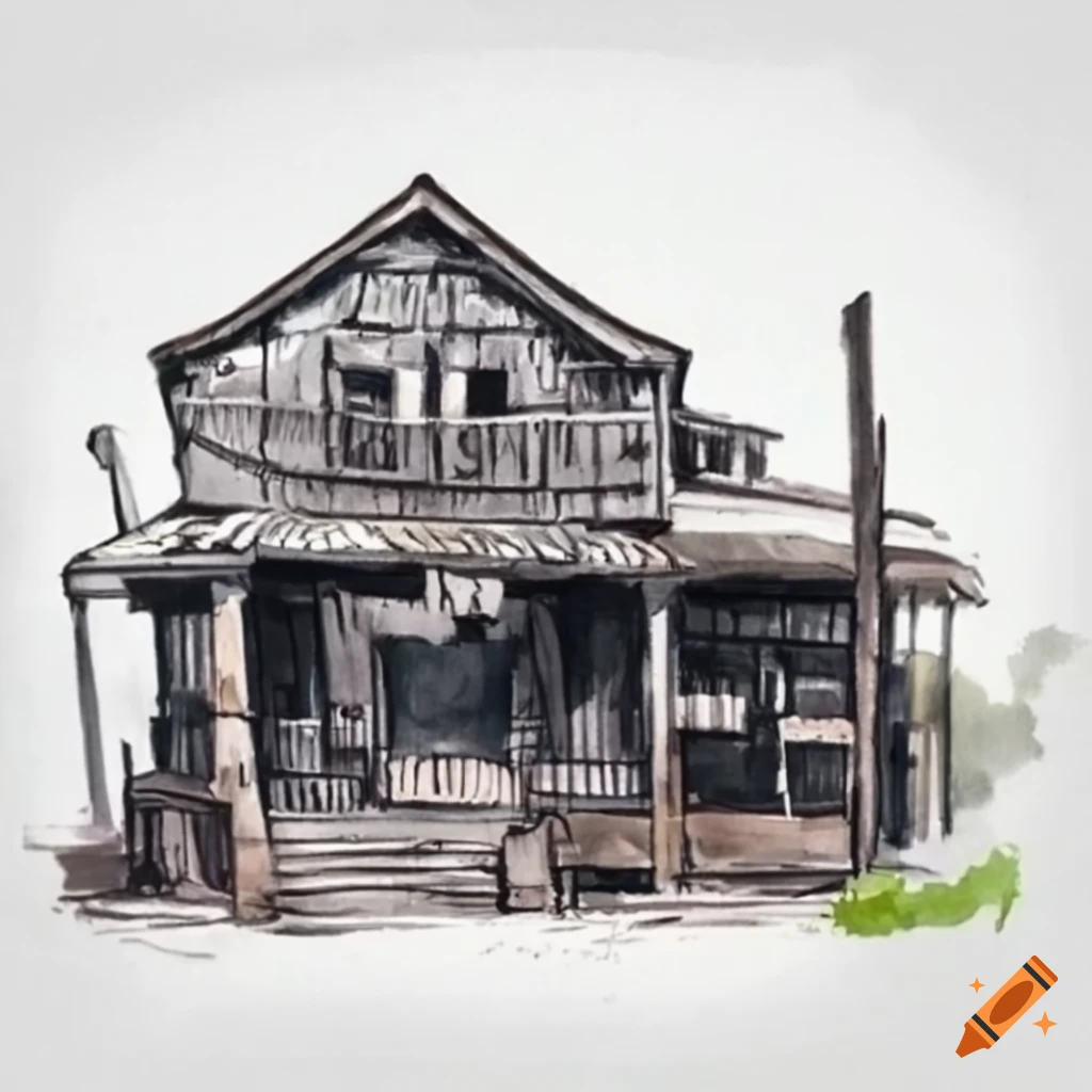 Detailed drawing of a wild west town on Craiyon