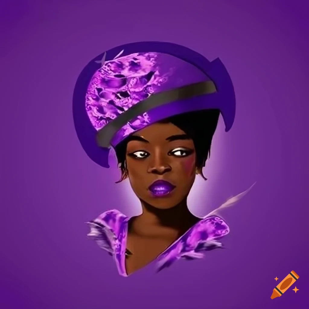 Black woman in elegant church attire with a purple fishtail dress and ...