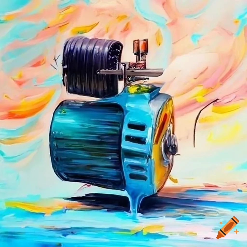 Motor elétrico em pintura a óleo on Craiyon