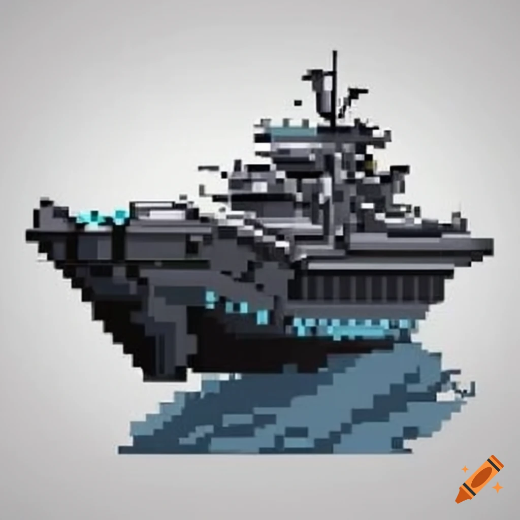 Pixel warboats on Craiyon