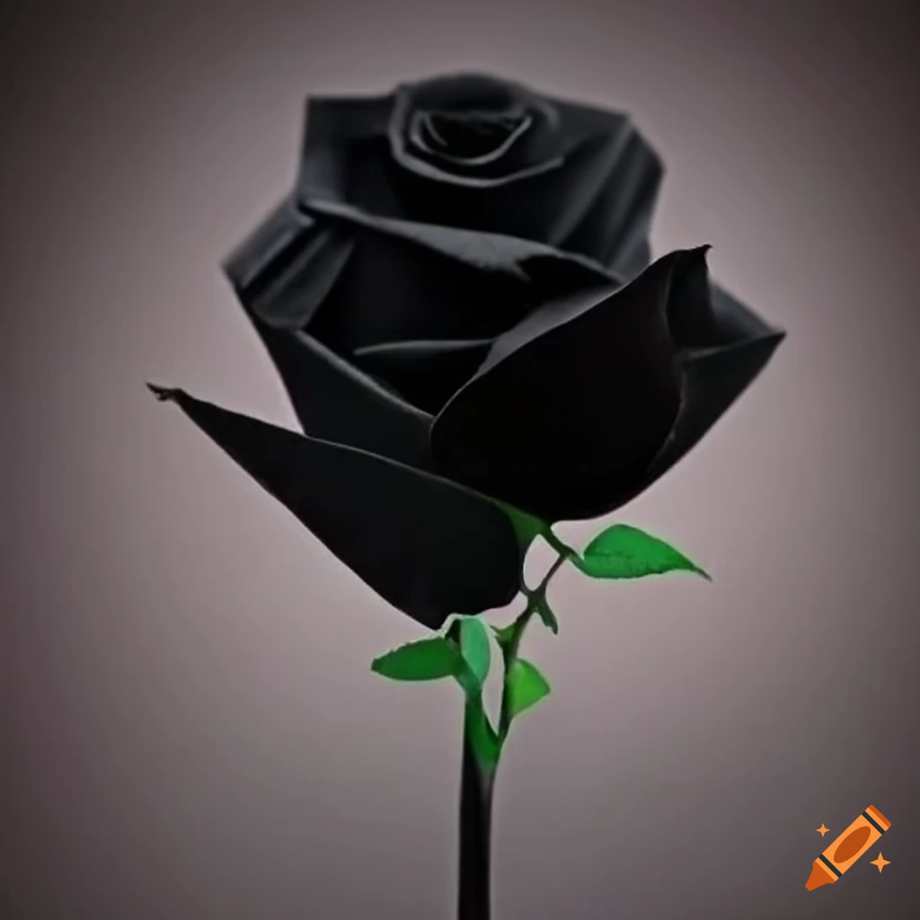 Black paper rose on Craiyon
