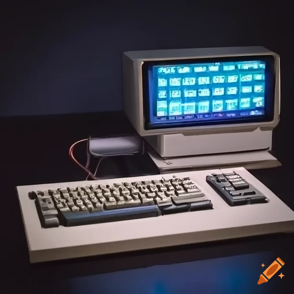 Zx spectrum computer on desk in a 1980s bedroom on Craiyon