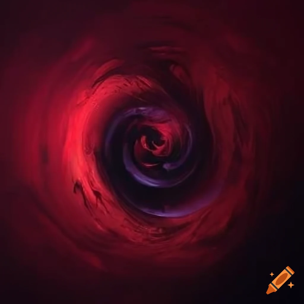 Logo featuring a dark and red infinite void on Craiyon