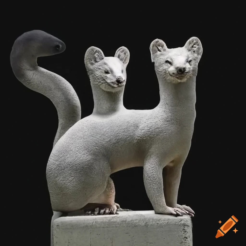Unique statue of ancient mythological weasel depicting cowardice and ...