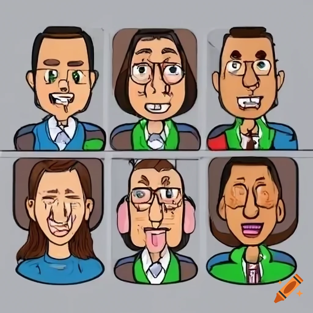 Animated group discussion with detailed expressions and body language ...