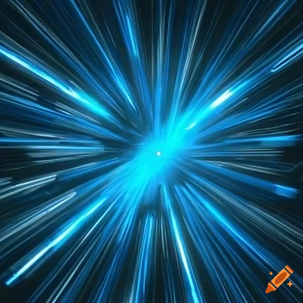 Warp speed in blue tones on Craiyon