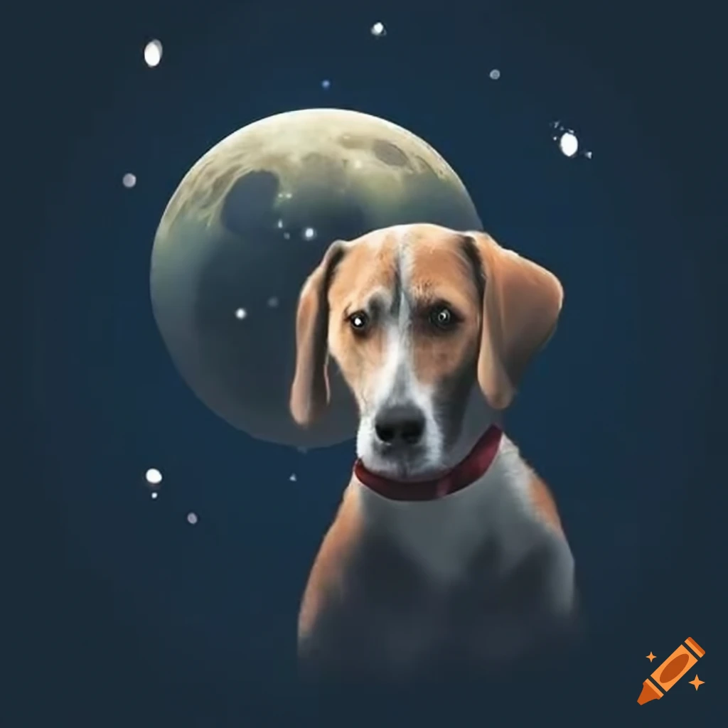 Dog barking at the moon on Craiyon