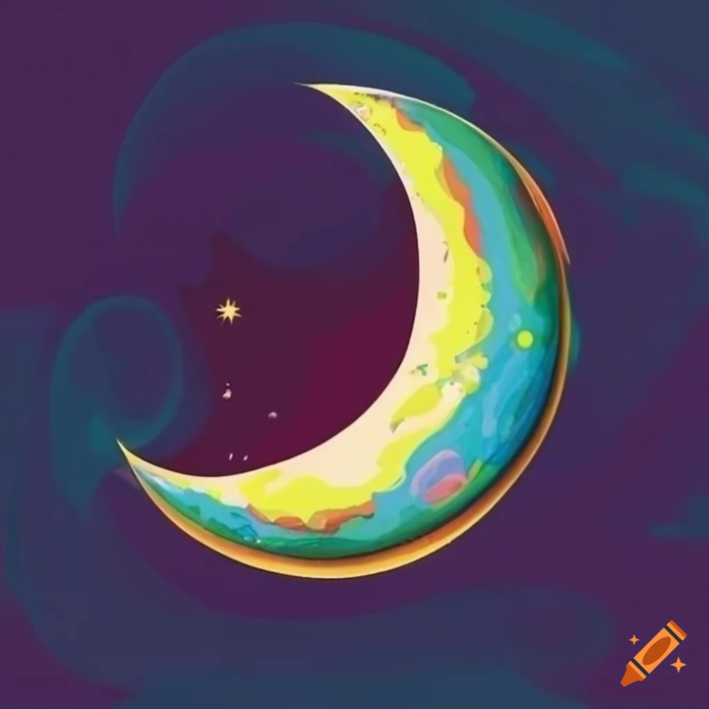 Half moon in the night sky on Craiyon