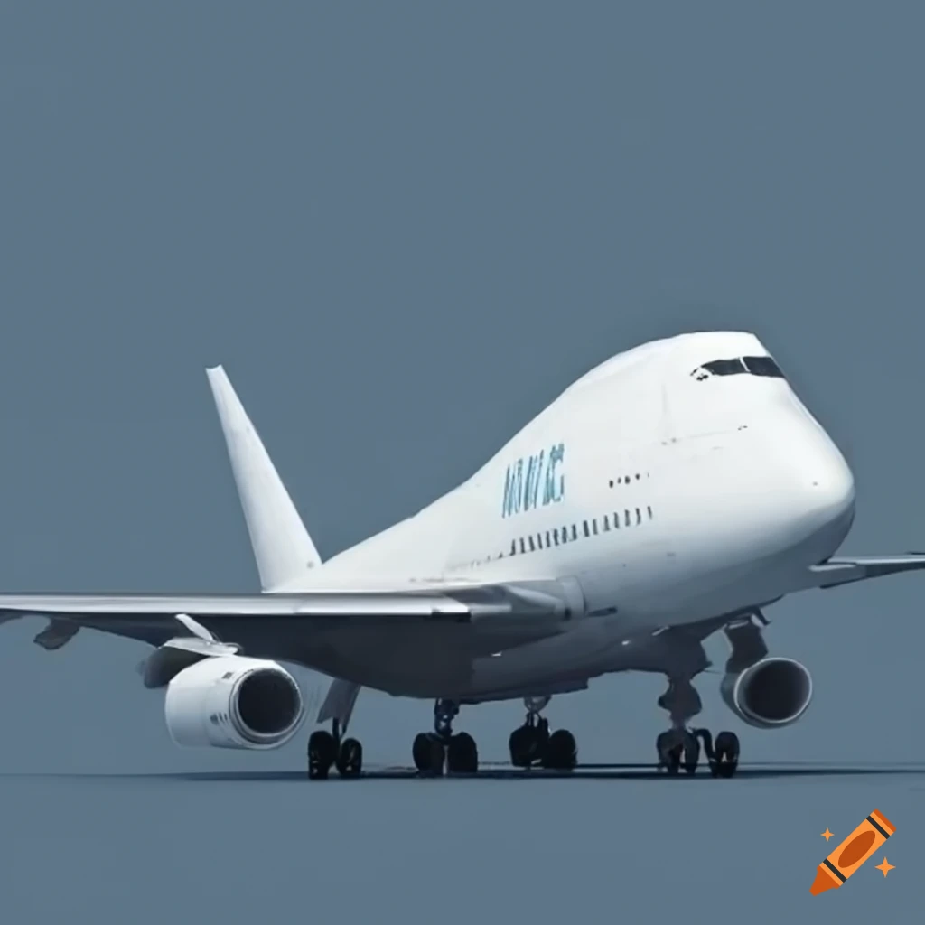 White blank 747 airplane on Craiyon
