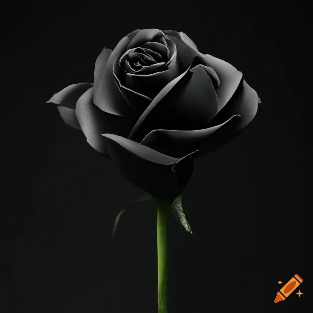 Black rose crafted from paper on Craiyon