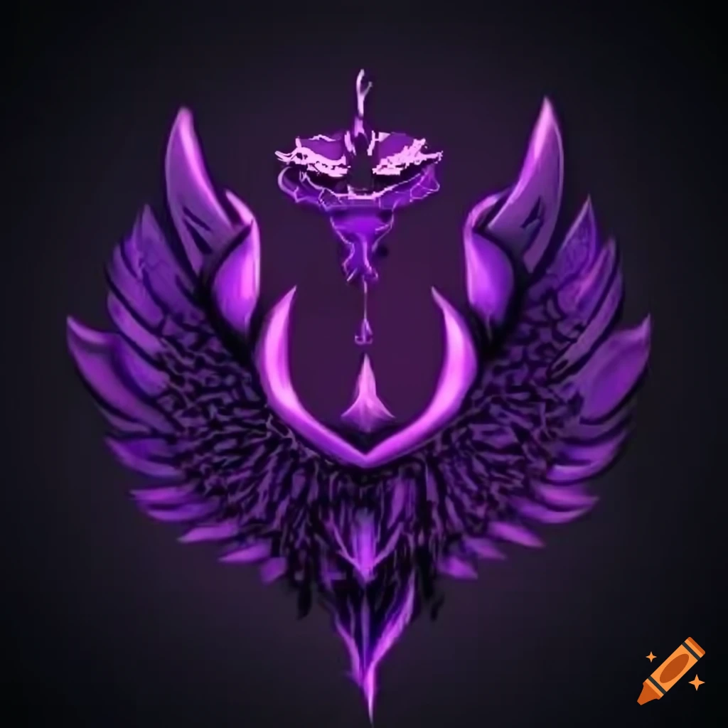Clan logo with mzc text in purple color and a sword on Craiyon