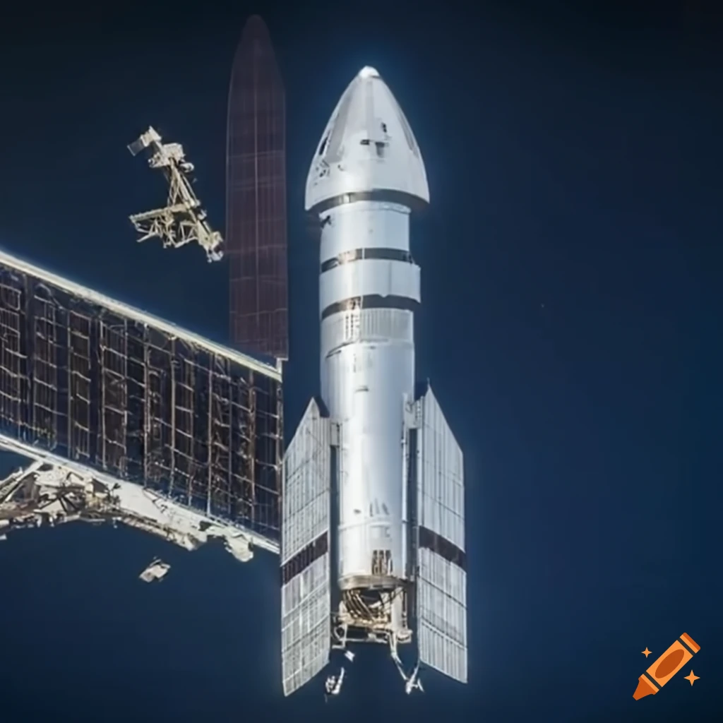 Spacex starship docking with the iss in space on Craiyon