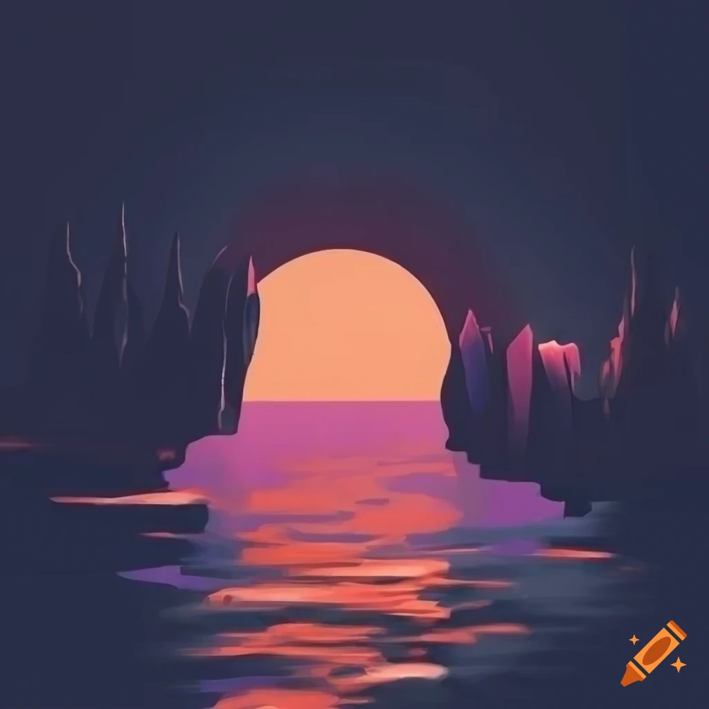 Digital art with a simple aesthetic background on Craiyon