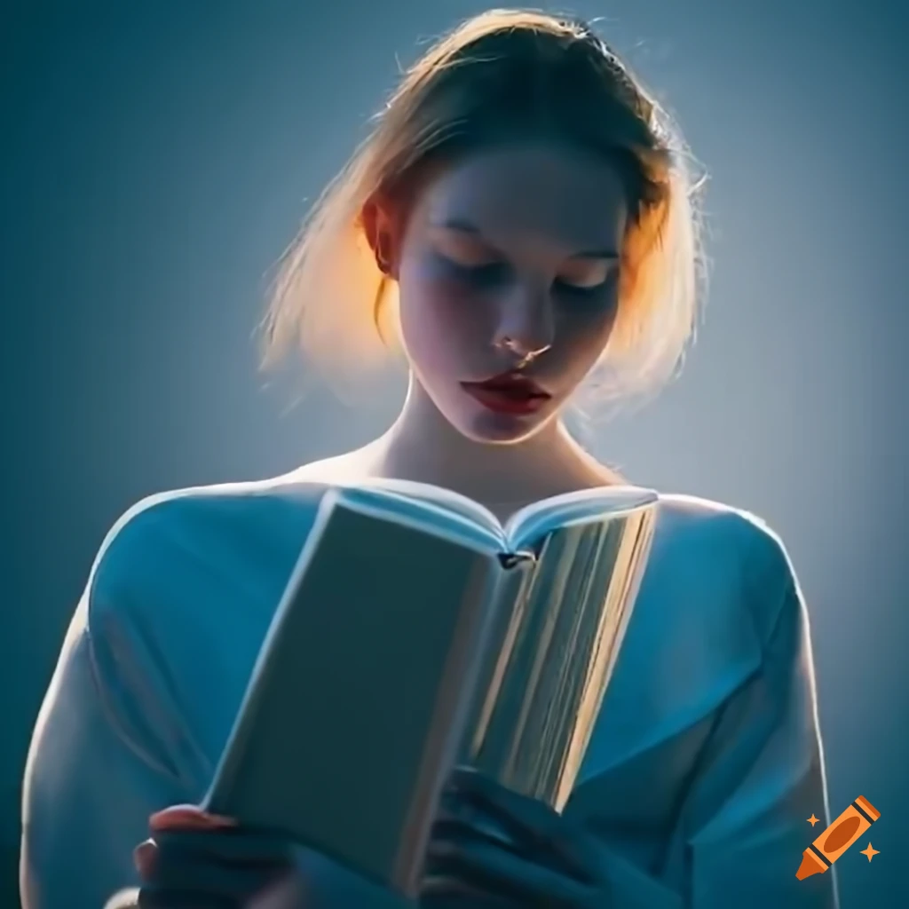 Person reading a book without showing the face on Craiyon