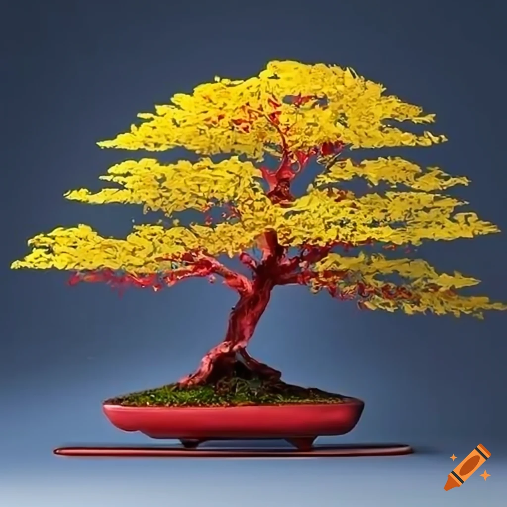 Golden bonsai tree on Craiyon