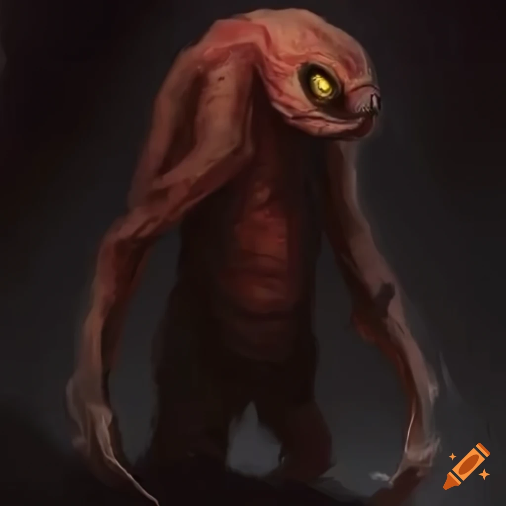 Concept art for a trevor henderson creature on Craiyon