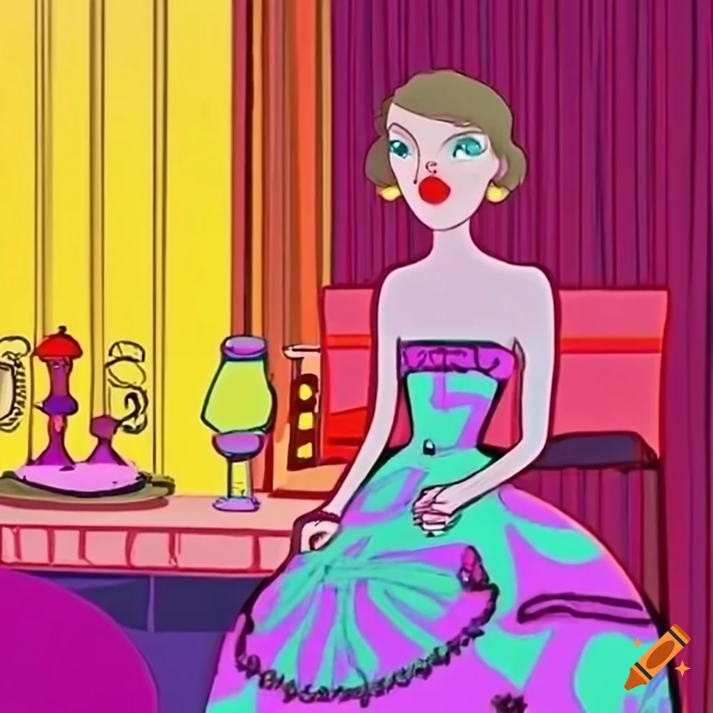 Taylor Swift stepping out of an airplane in a vibrant and whimsical ...