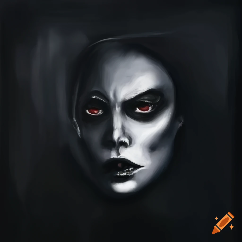 Minimalistic vampire painting on Craiyon