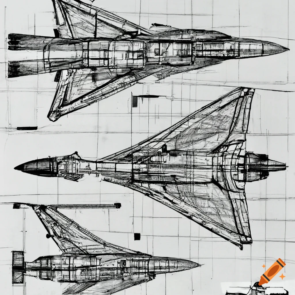 F14 blueprints on Craiyon
