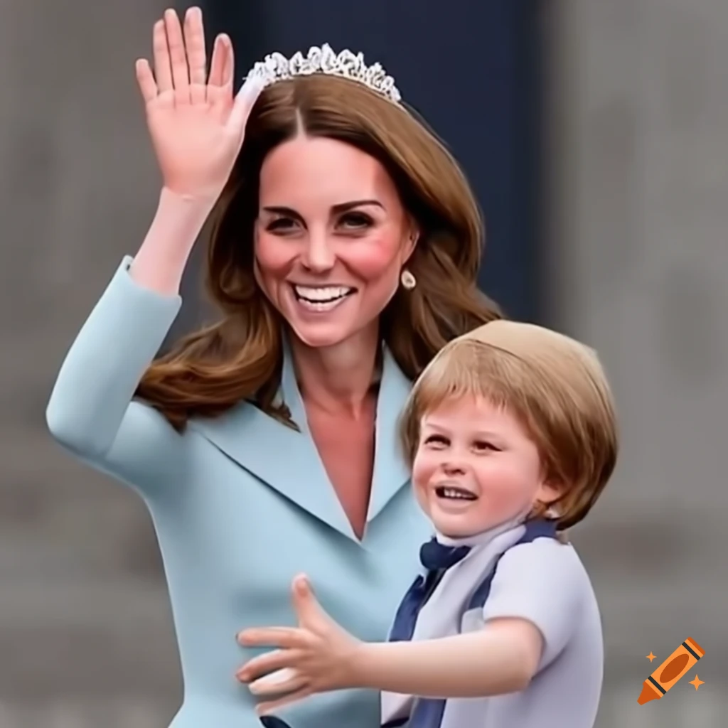 Princess kate laughing with three children on Craiyon