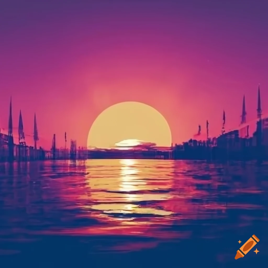 Retro sunrise on Craiyon
