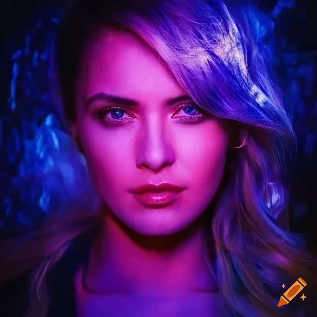 Portrait of a rebellious young woman inspired by Blade Runner in ...