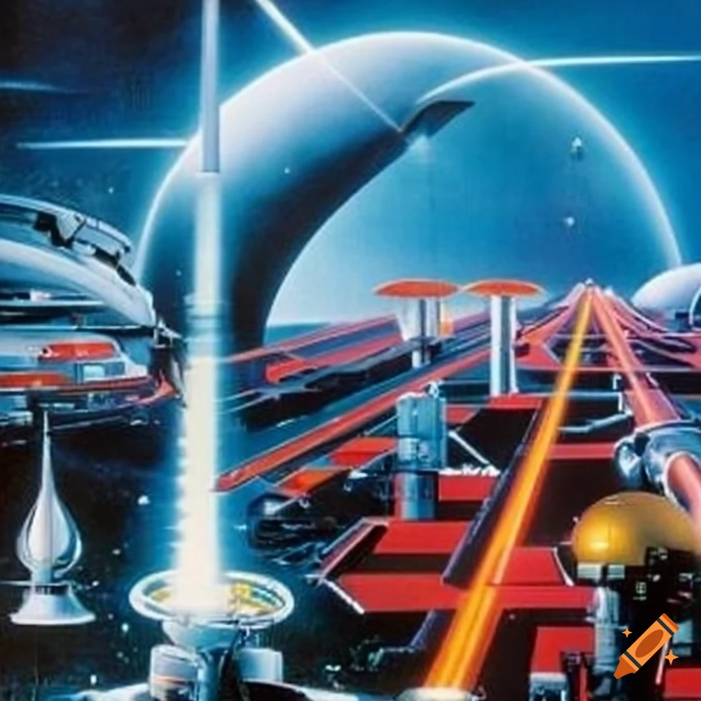 Retro 1980s counterculture science fiction movie poster "In the Future ...