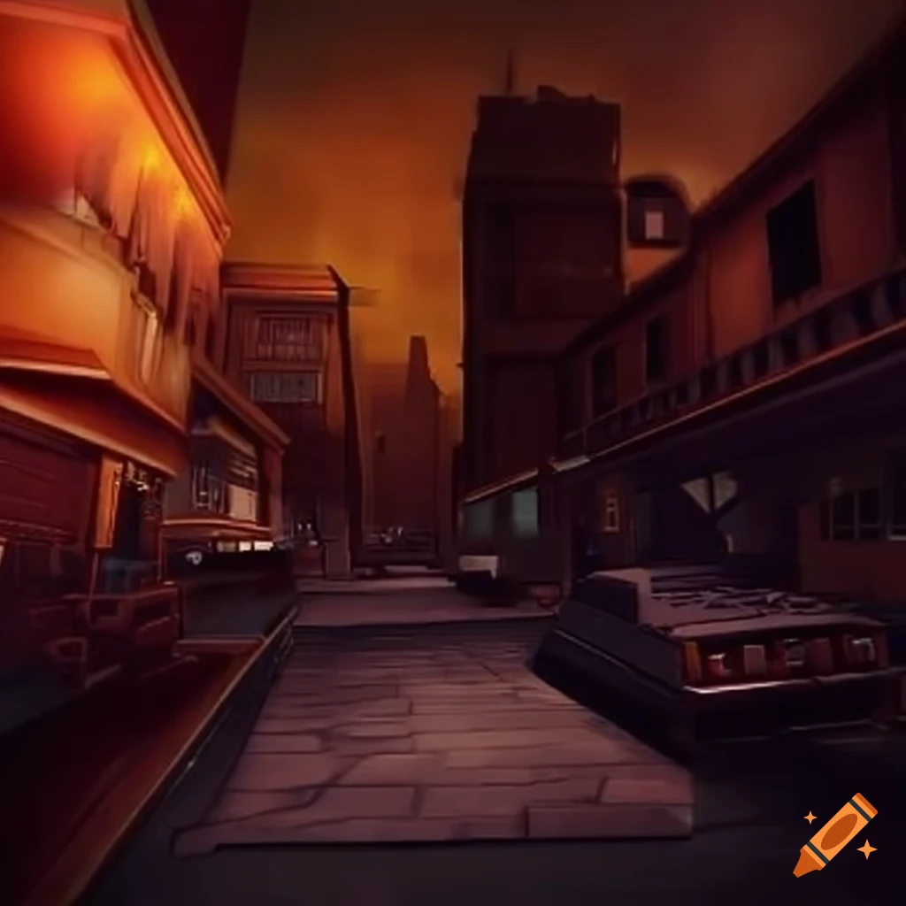 Playstation 1 game scenario city on Craiyon