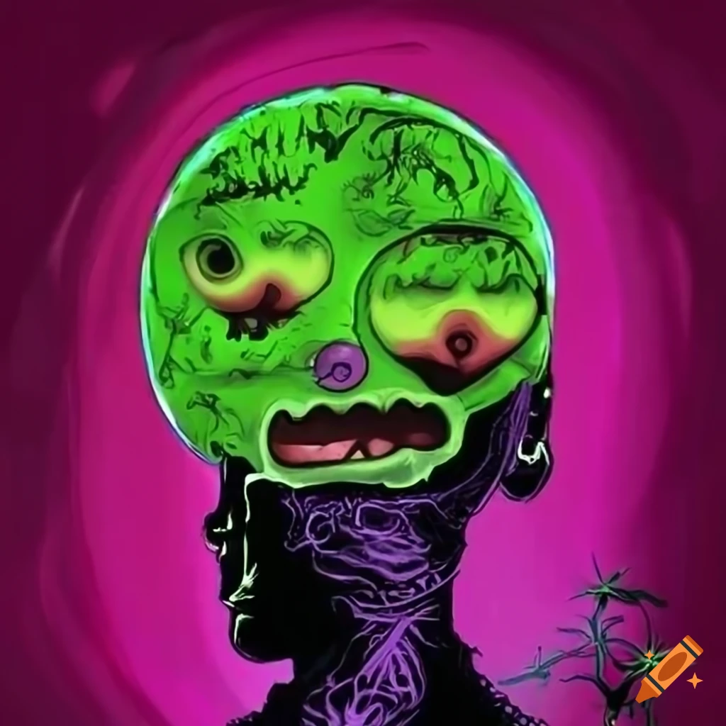 Goth stoner and marijuana plant emoji meme millennial art on Craiyon