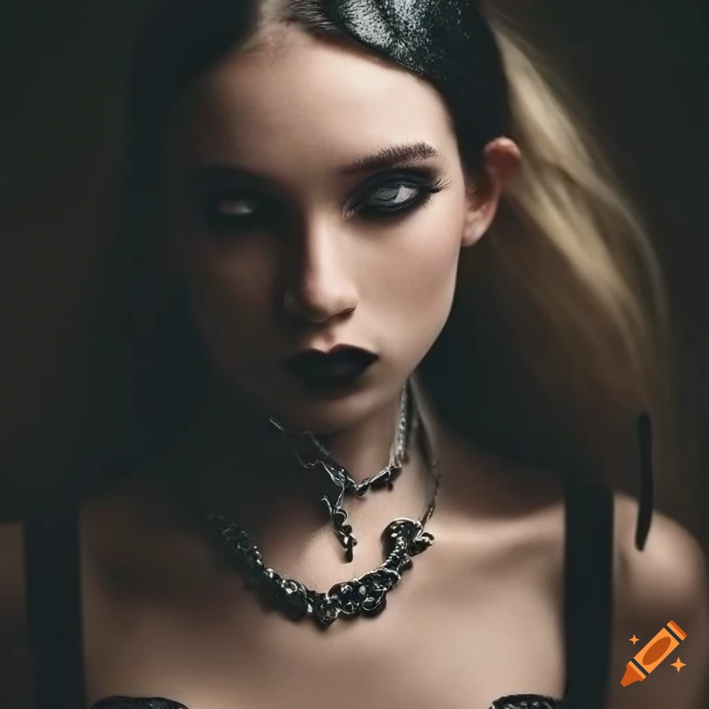 Gothic silver necklace inspired by organic roots and fire on Craiyon