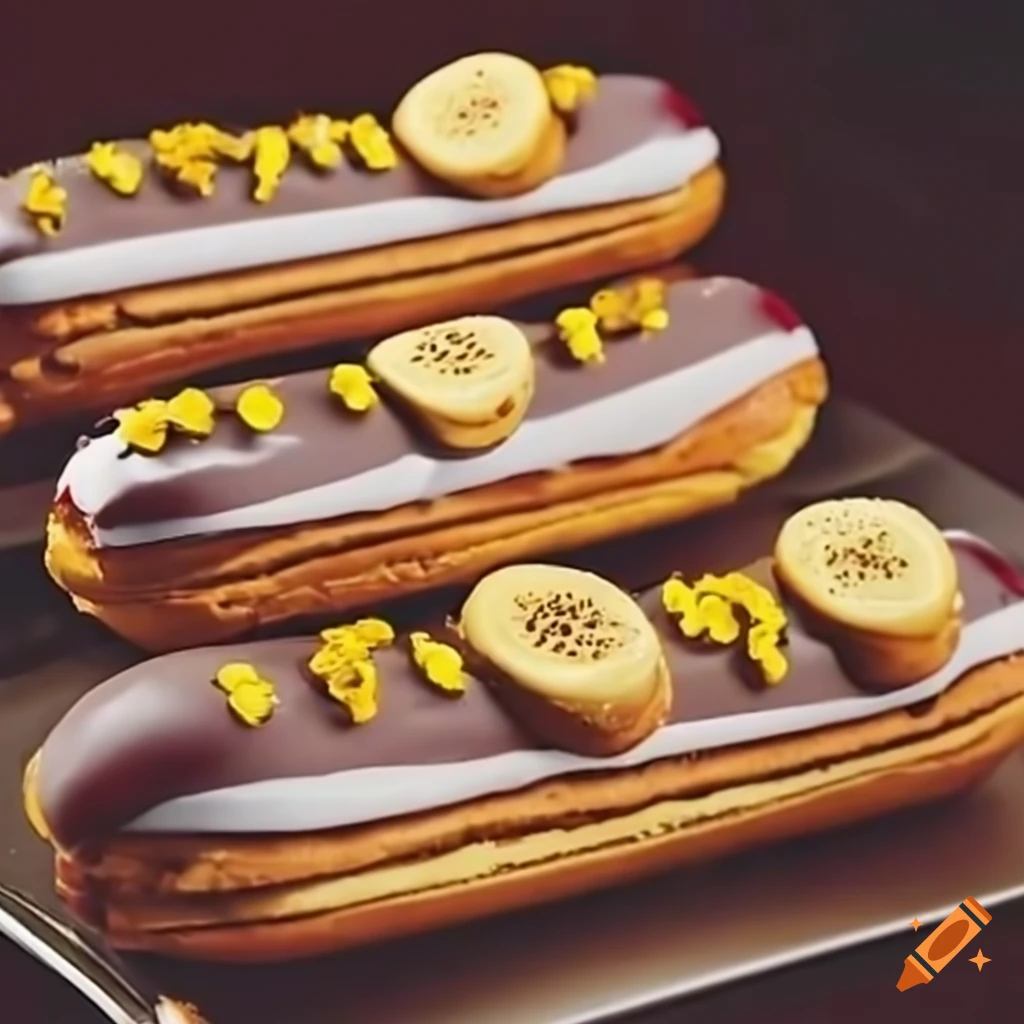 Banana pastry eclair on Craiyon